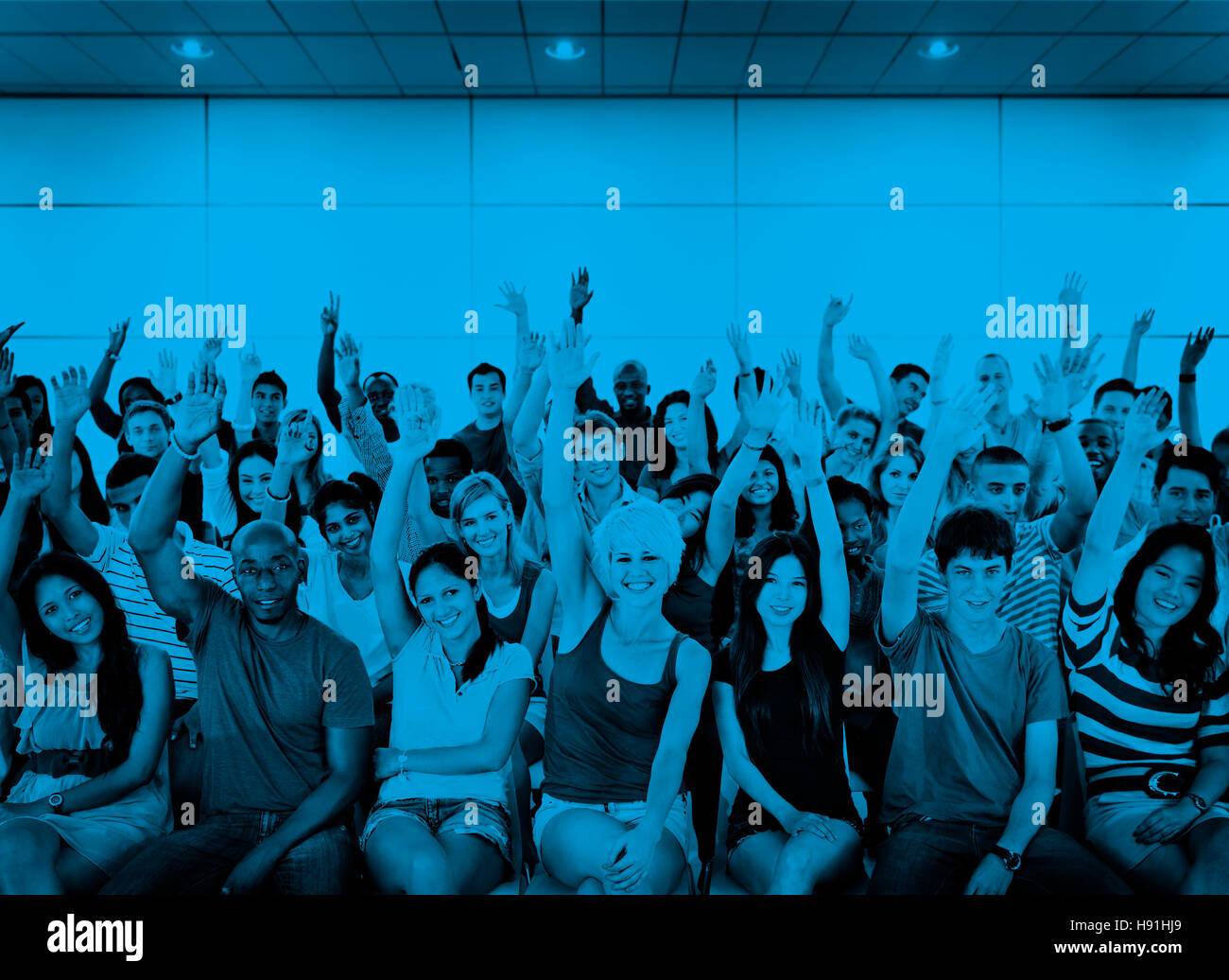 Group People Crowd Cooperation Suggestion Volunteer Concept Stock Photo ...