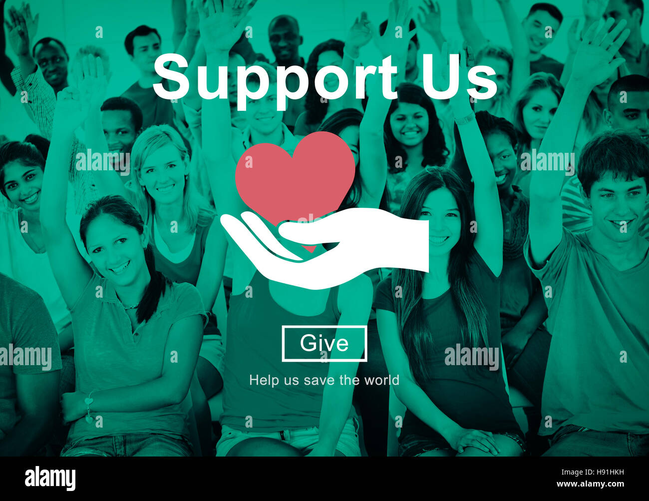 Support us Welfare Volunteer Donations Concept Stock Photo - Alamy