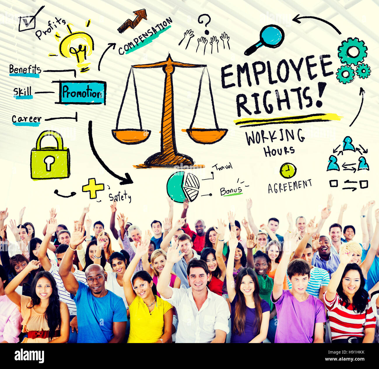 Employee Rights Working Benefits Skill Career Compensation Concept ...