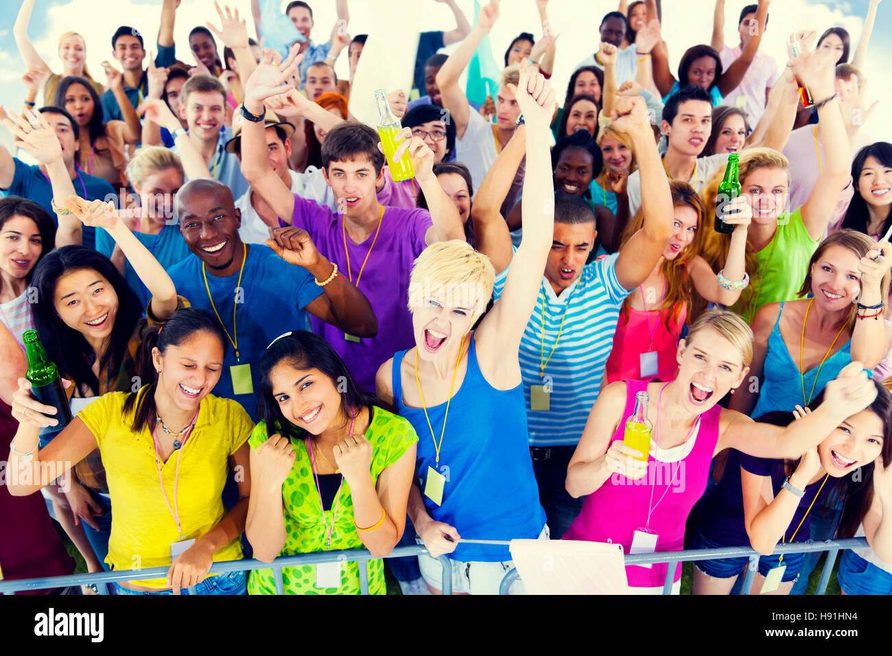 Crowd Learning Celebrating Casual Diverse Ethnic Concept Stock Photo ...