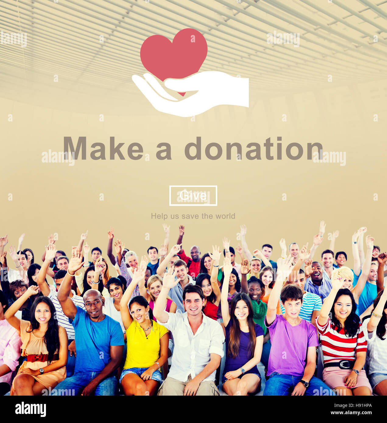 Make a Donation Helping Hands Charity Concept Stock Photo - Alamy
