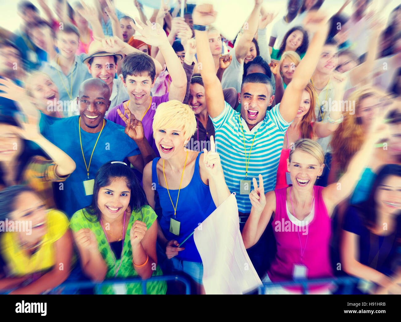 People Smiling Happiness Celebration Concert Event Excitement Concept ...