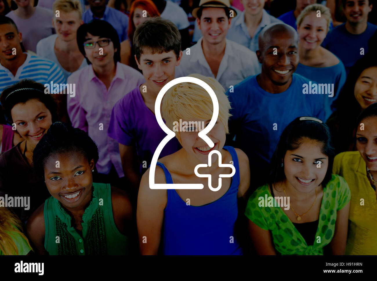 Friend Add Connection Networking Sign Media Request Concept Stock Photo ...