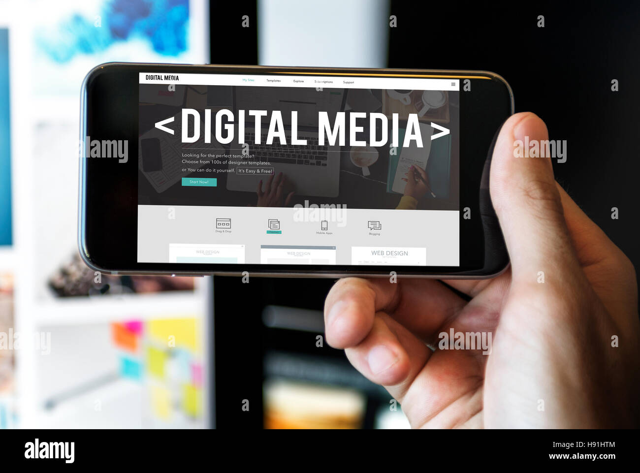 Web Design Digital Media Layout Homepage Page Concept Stock Photo - Alamy