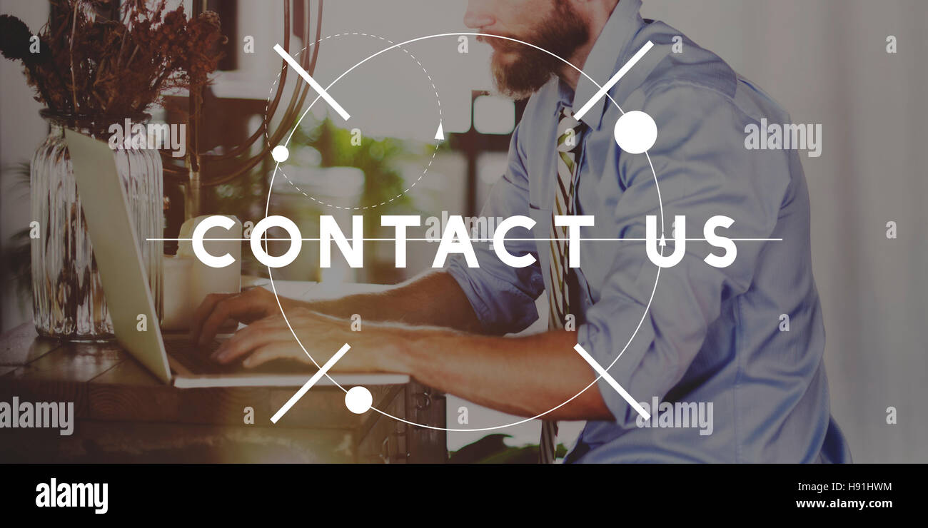 Contact Us Customer Service Enquiry Support Assistance Concept Stock ...