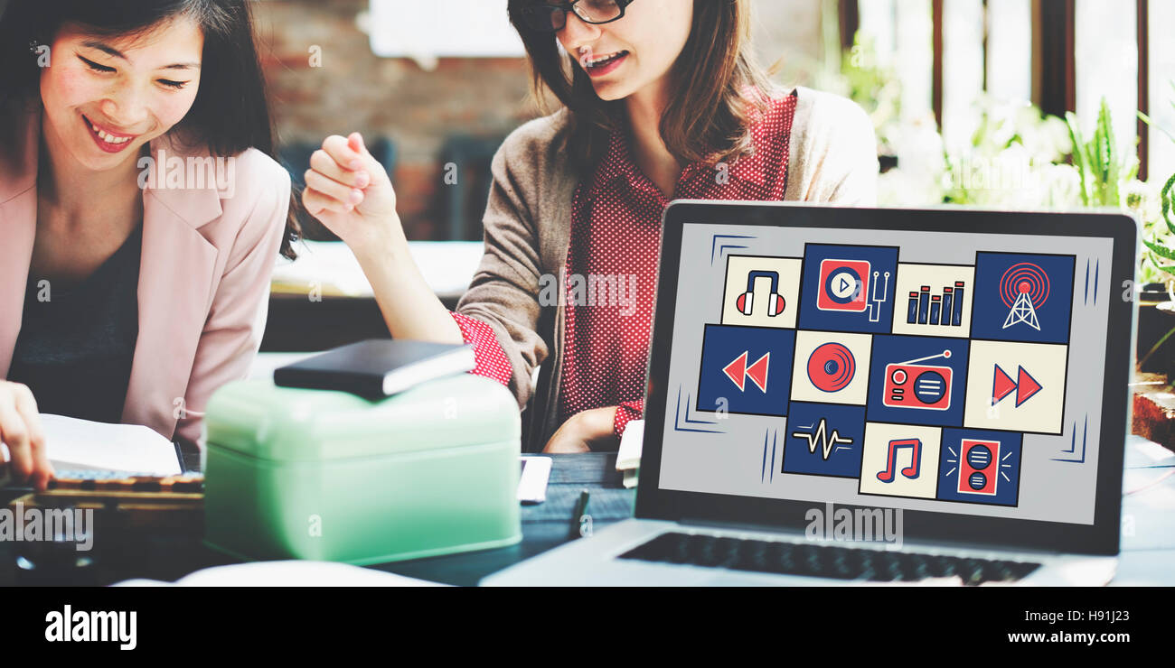 Multimedia Application Gadget Entertainment Concept Stock Photo - Alamy