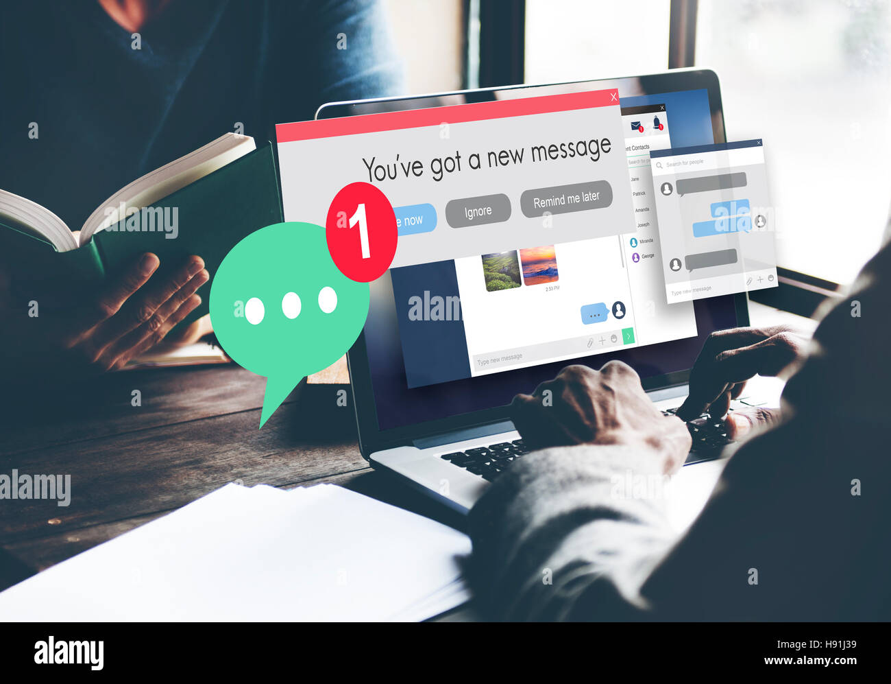 New Message Texting Connection Communication Concept Stock Photo - Alamy