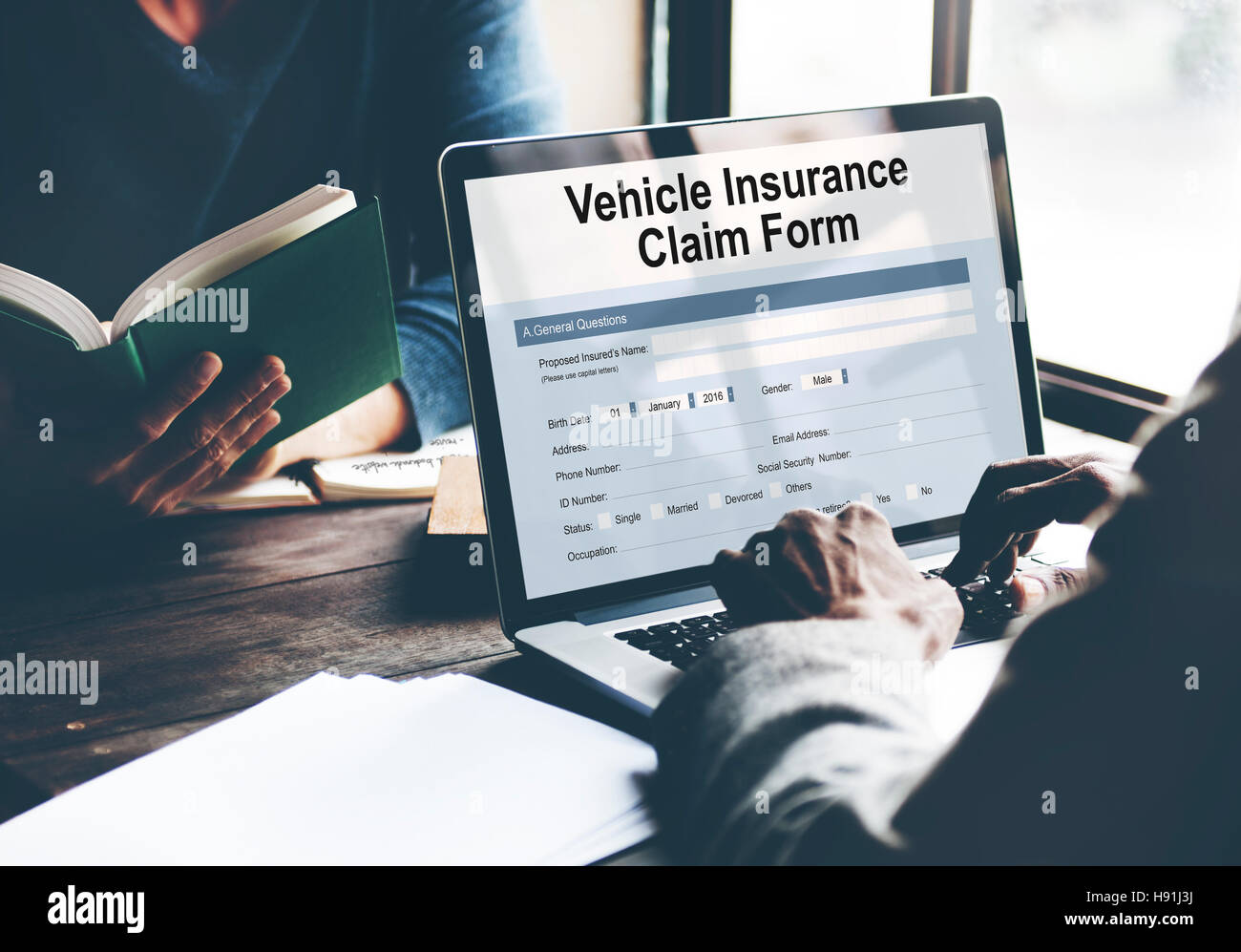 Vehicle Insurance Claim Form Concept Stock Photo - Alamy