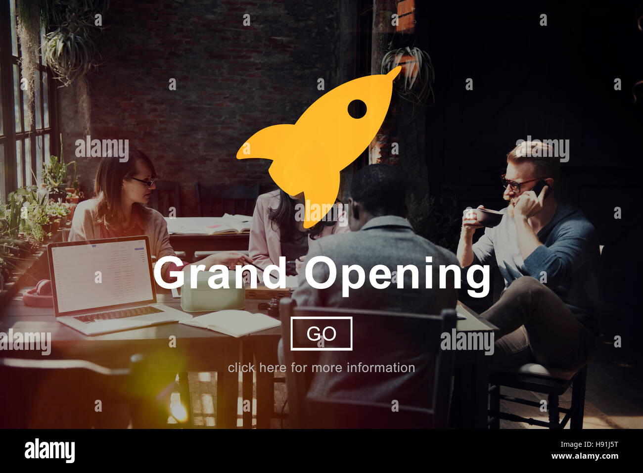 Grand Opening Launch Start Icon Concept Stock Photo - Alamy