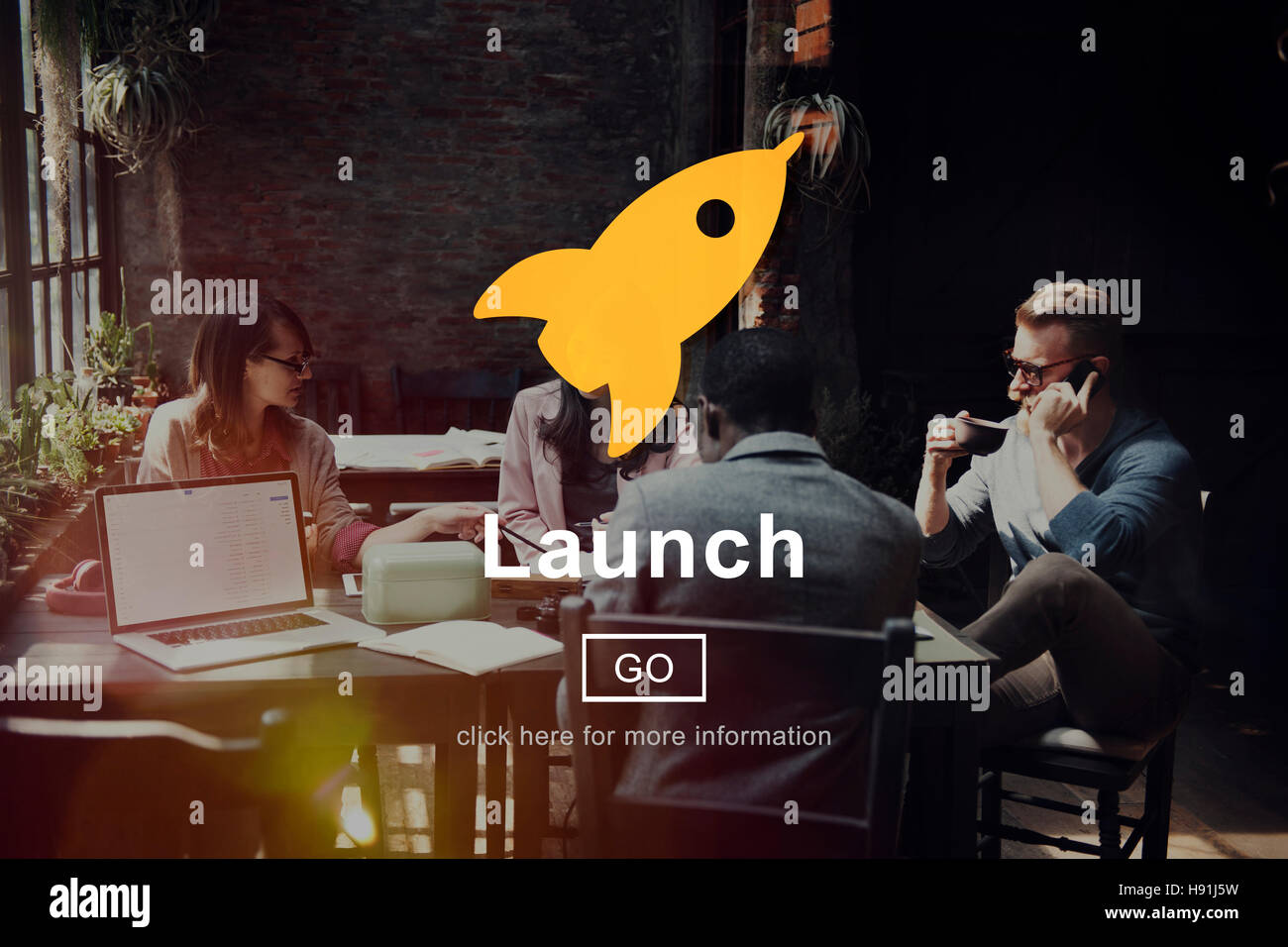 Launch Start Begin Rocket Ship Icon Concept Stock Photo - Alamy