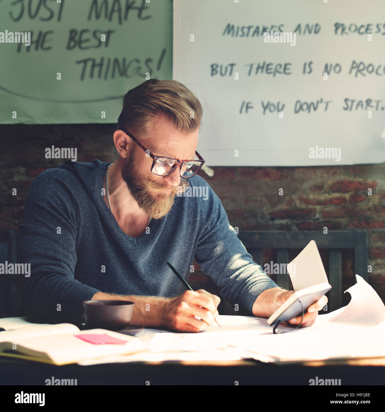 Businessman Determine Ideas Writing Working Concept Stock Photo - Alamy