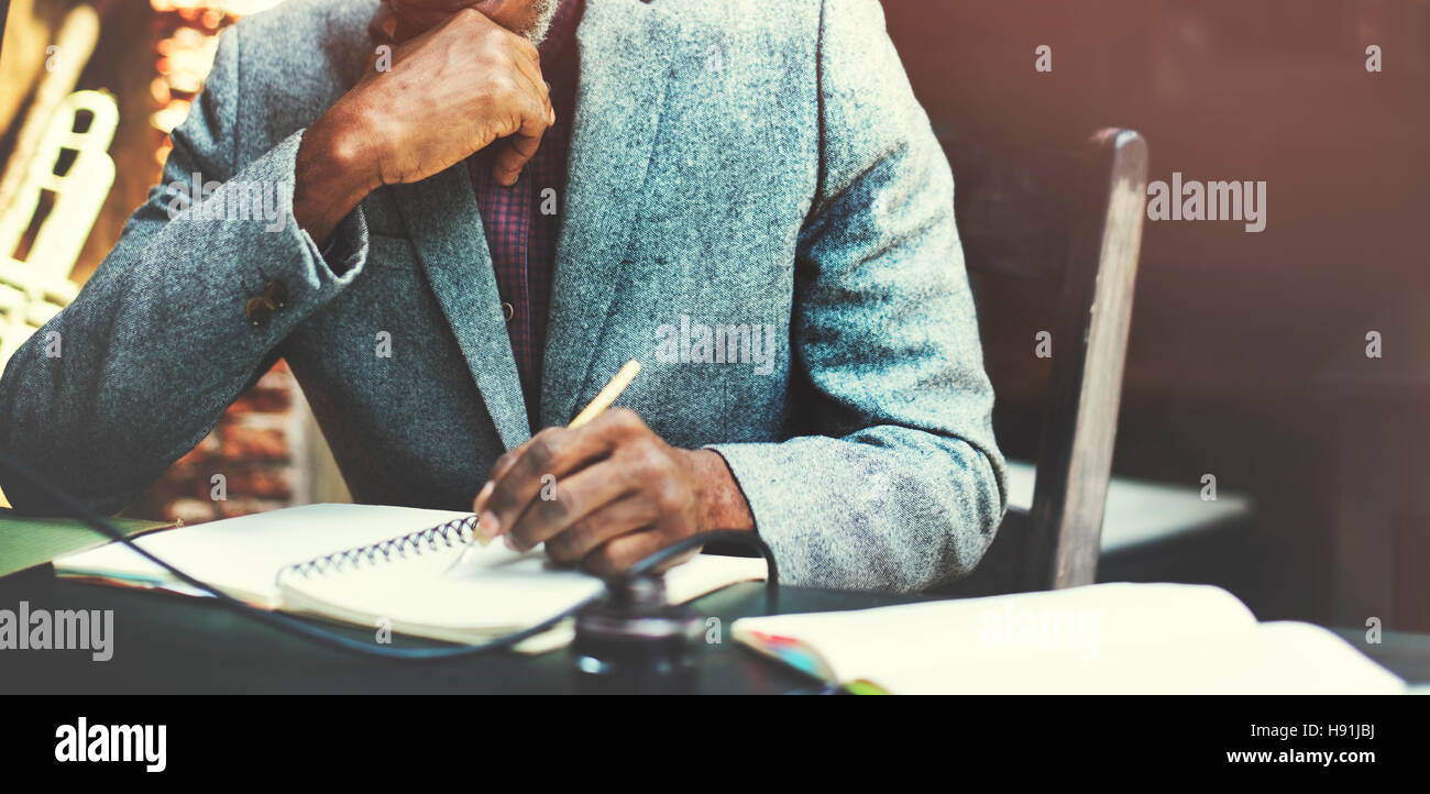 African Man Working Determine Workspace Lifestyle Concept Stock Photo ...