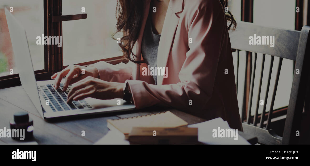 Businesswoman Secretary Reading Book Story Concept Stock Photo - Alamy