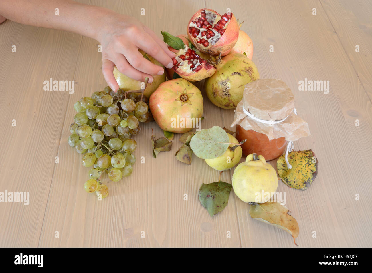 Hand touching fruit Stock Photo - Alamy
