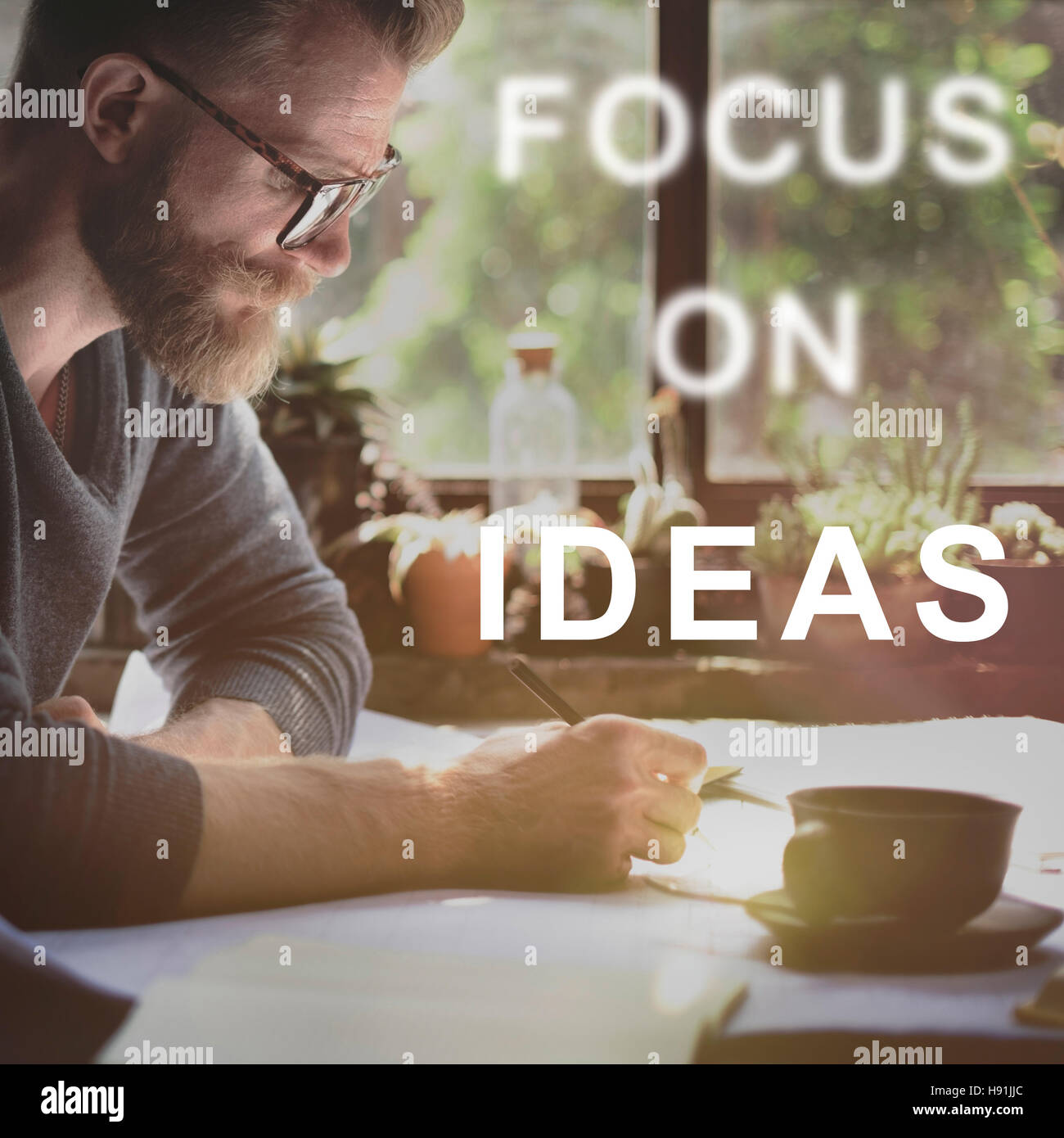 Focus On Ideas Text Concept Stock Photo - Alamy