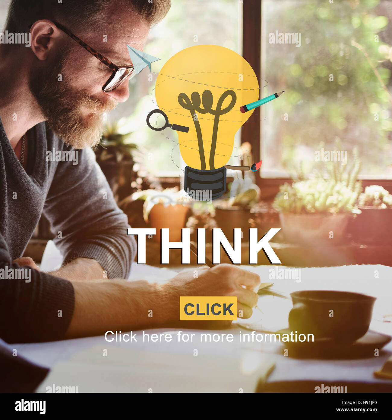 Think Idea Inspiration Planning Thoughts Determination Concept Stock ...