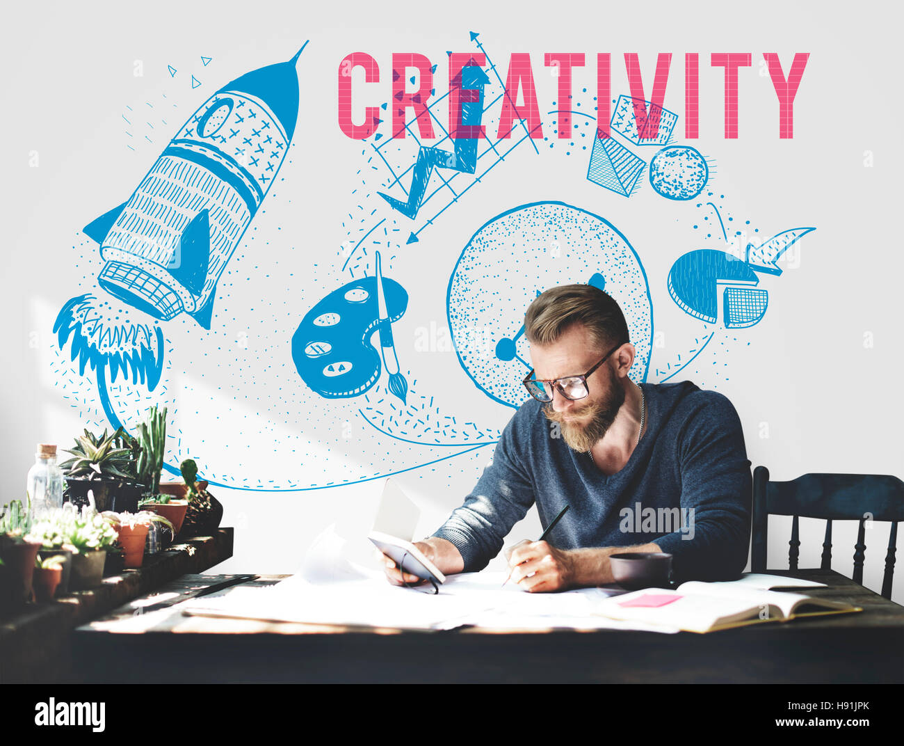 Creativity Ideas Imagination Light Bulb Concept Stock Photo - Alamy