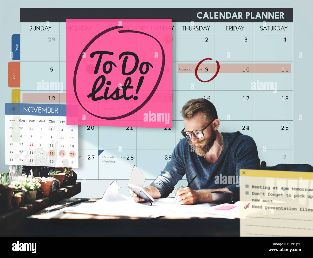 To Do List Schedule Calender Planner Organization Concept Stock Photo ...