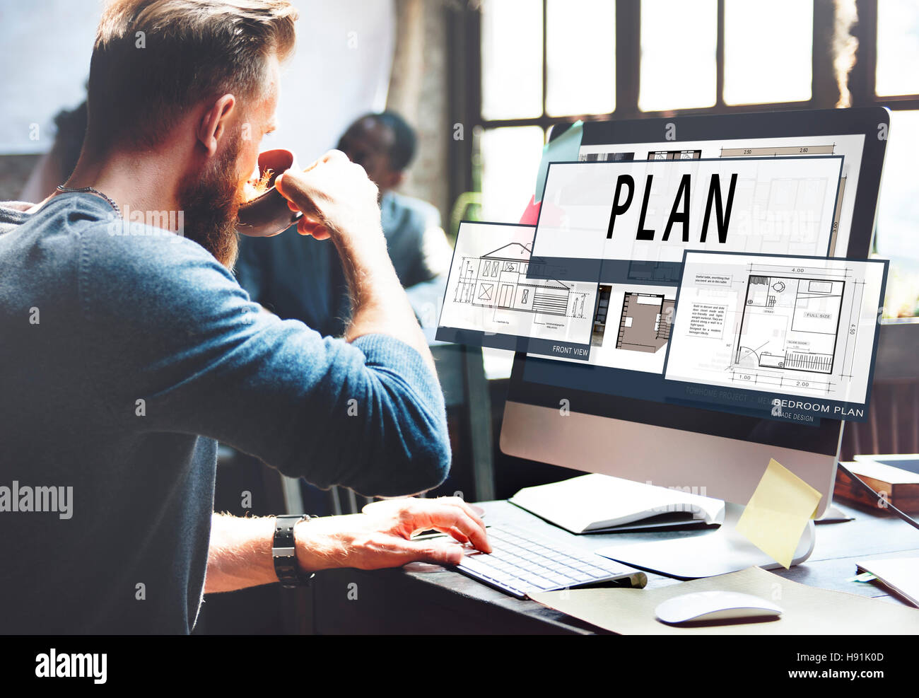 Plan Planning Architecture Blueprint Drawing Concept Stock Photo - Alamy