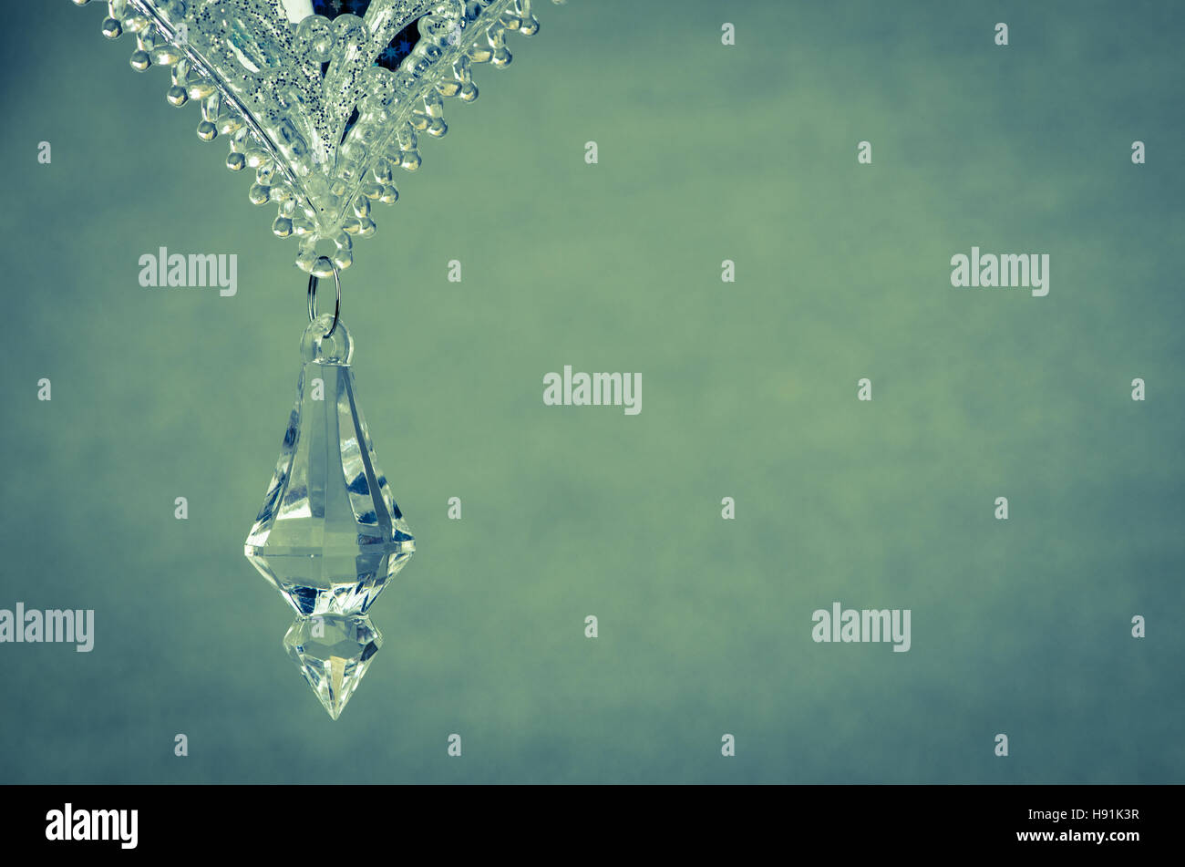 transparent crystal decoration blue color Stock Photo - Alamy