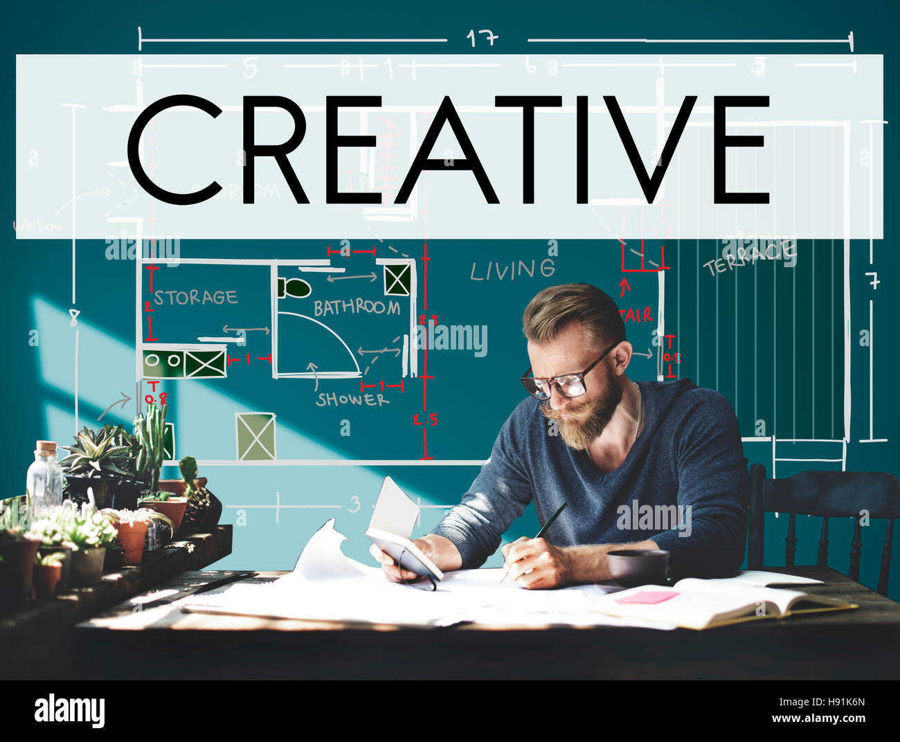 Creative Creativity Housing Interior Structure Concept Stock Photo - Alamy