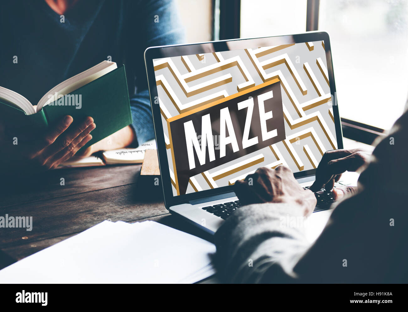 Maze Challenge Confusion Direction Exit Path Concept Stock Photo - Alamy