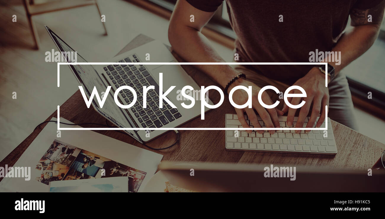 Workspace Workplace Office Building Workroom Concept Stock Photo - Alamy