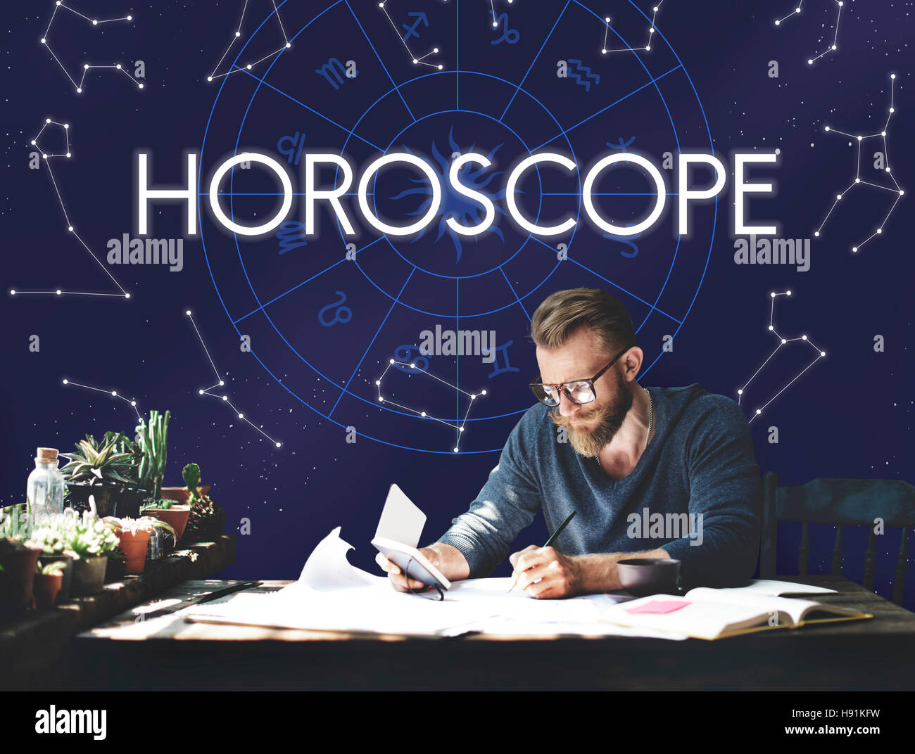 Horoscope Astral Calendar Future Prediction Signs Concept Stock Photo ...