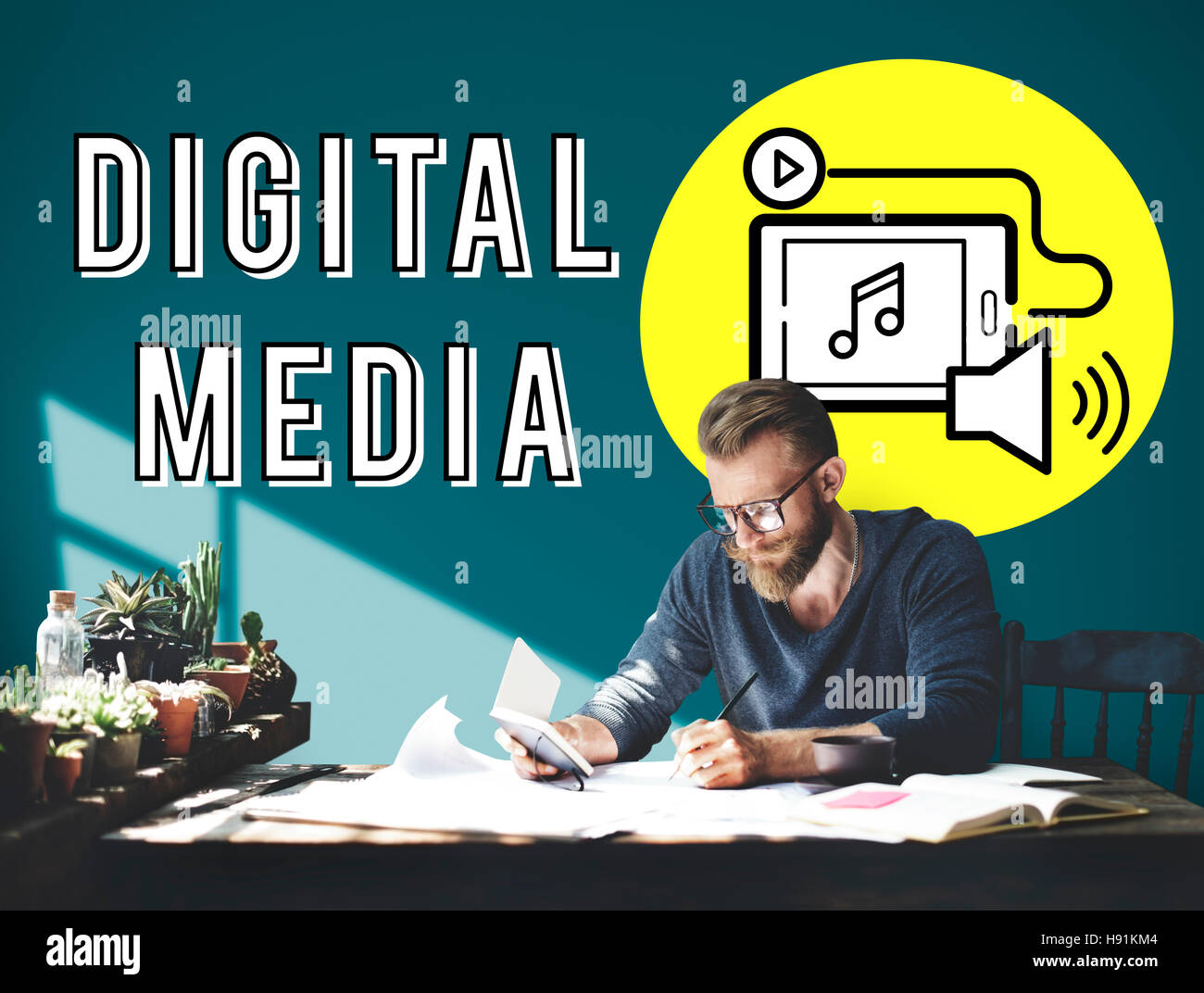 Digital Media Technology Devices Graphic Concept Stock Photo - Alamy
