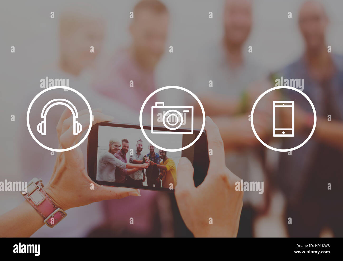 Entertainment Multimedia Content Emblem Concept Stock Photo - Alamy
