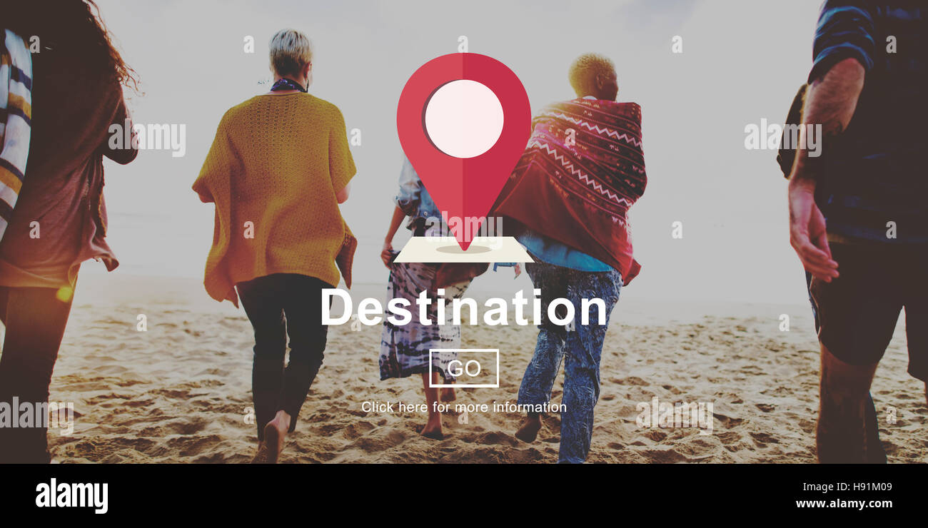 Destination Location Holiday Navigation Place Concept Stock Photo - Alamy