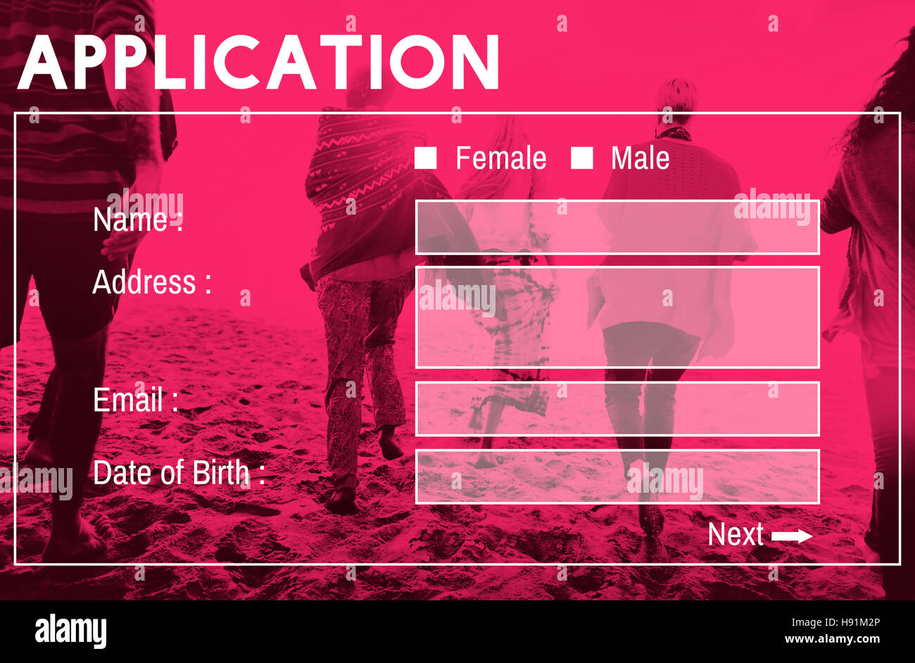 Application Form Interface Webpage Register Concept Stock Photo - Alamy