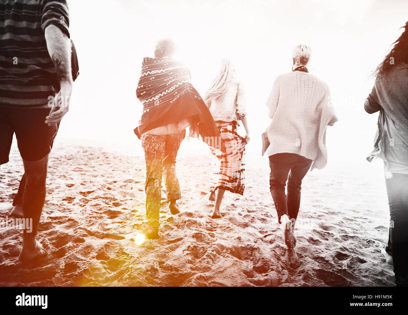 Friendship Bonding Relaxation Summer Beach Happiness Concept Stock ...