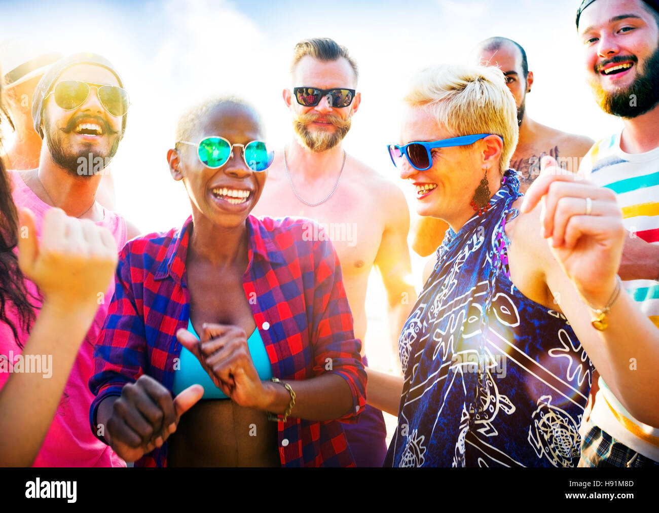 Friends Summer Beach Party Festival Concept Stock Photo - Alamy