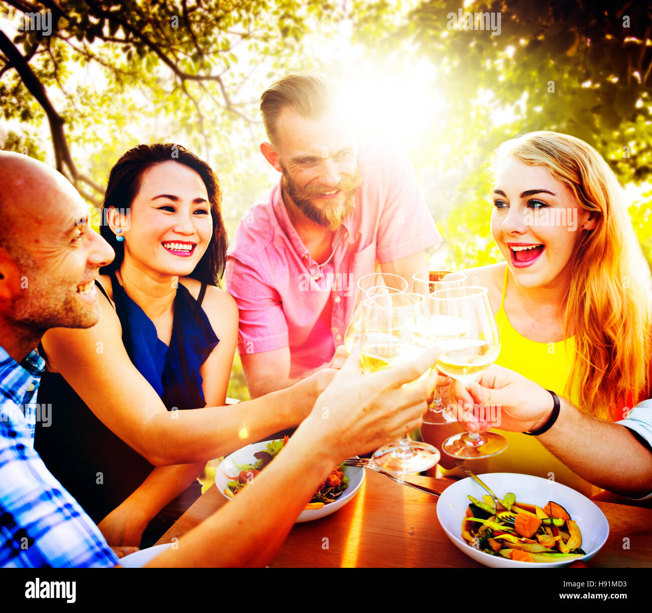 Friends Friendship Outdoor Chilling Togetherness Concept Stock Photo ...