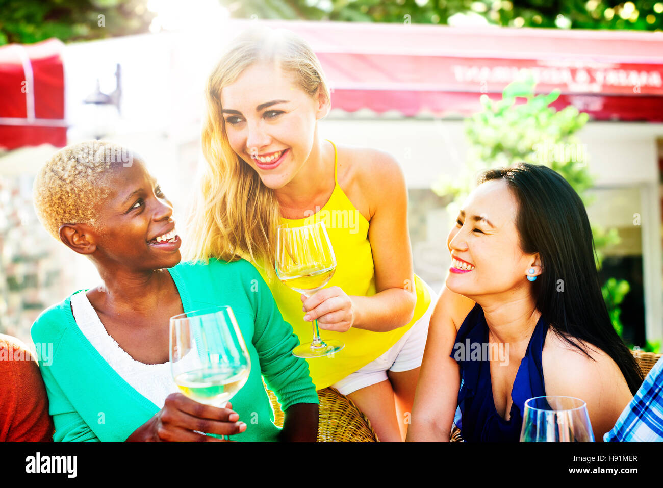 Cheerful Party Friends Friendship Cafe Hanging Out Concept Stock Photo ...