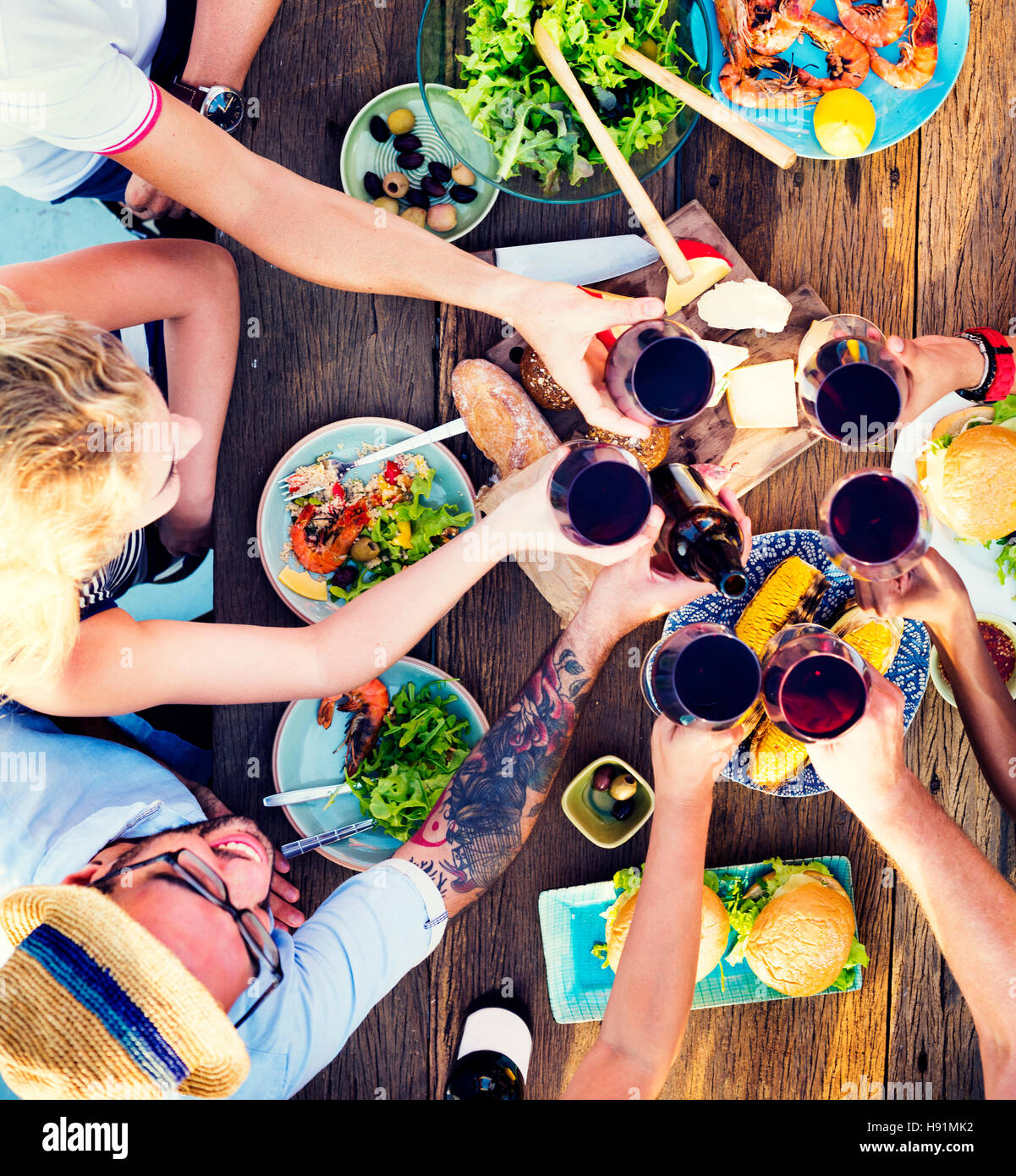 Food Table Celebration Delicious Party Meal Concept Stock Photo - Alamy