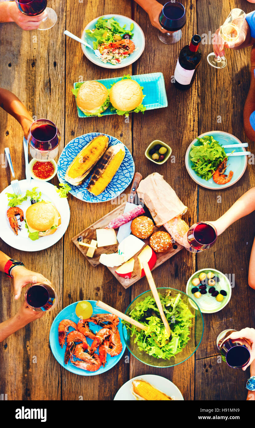 Food Table Healthy Delicious Organic Meal Concept Stock Photo - Alamy