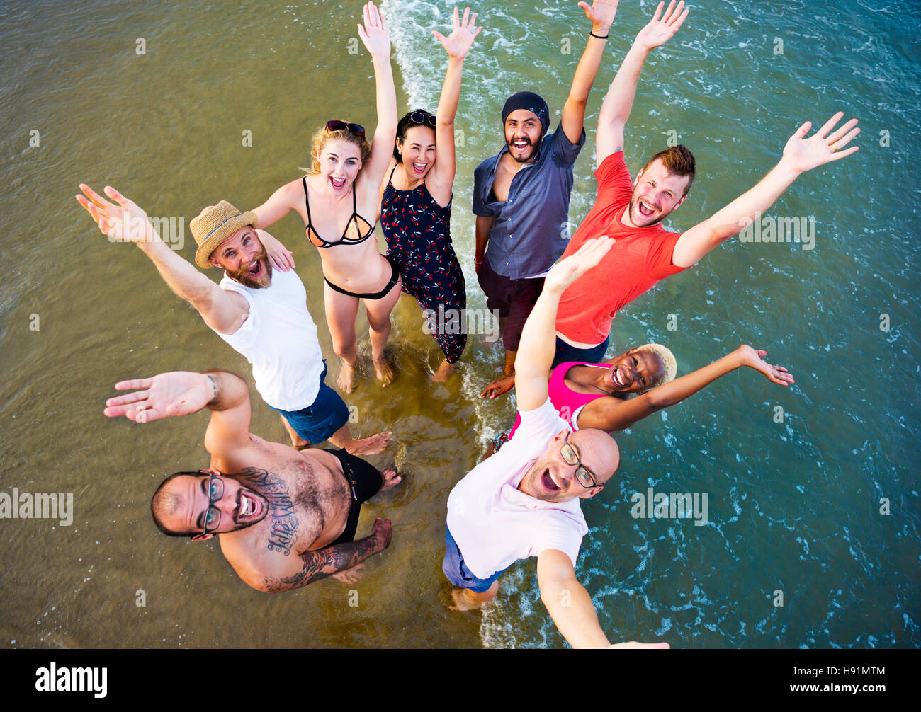 Young People Standing Near Sea Concept Stock Photo - Alamy