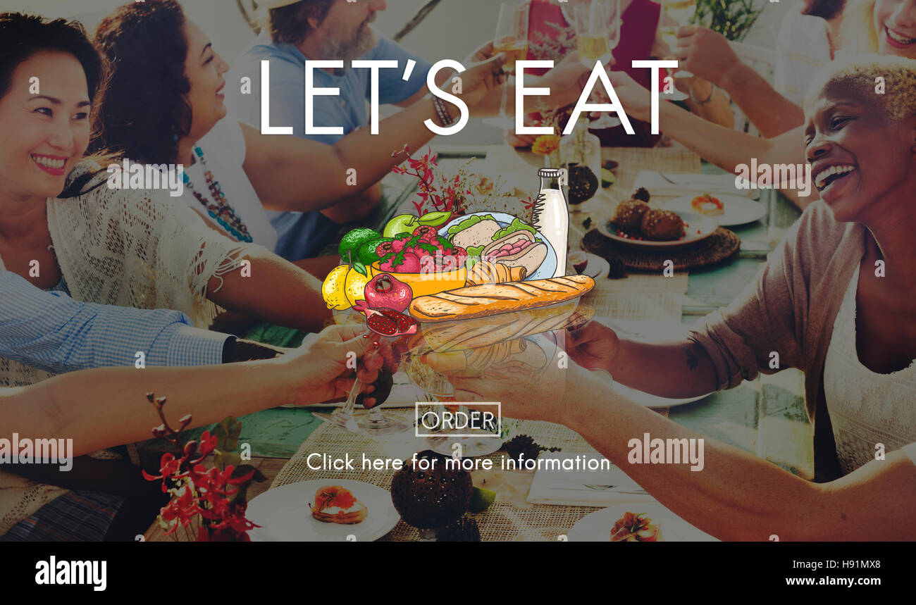Lets Eat Dinner Eating Dining Food Nutrition Concept Stock Photo - Alamy