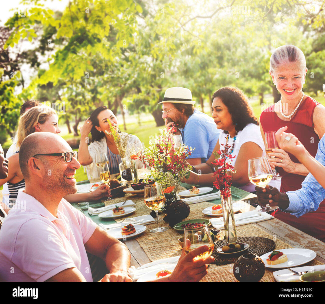 People Dining Outside