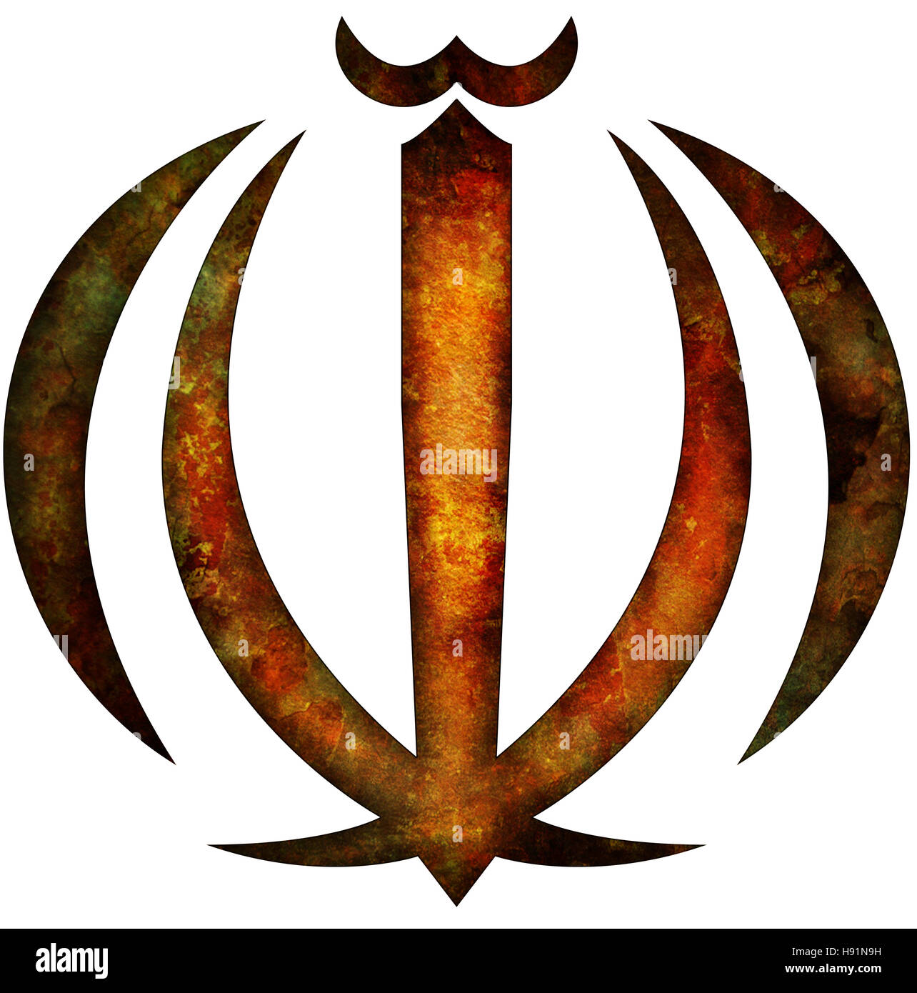 old isolated over white coat of arms of iran Stock Photo - Alamy