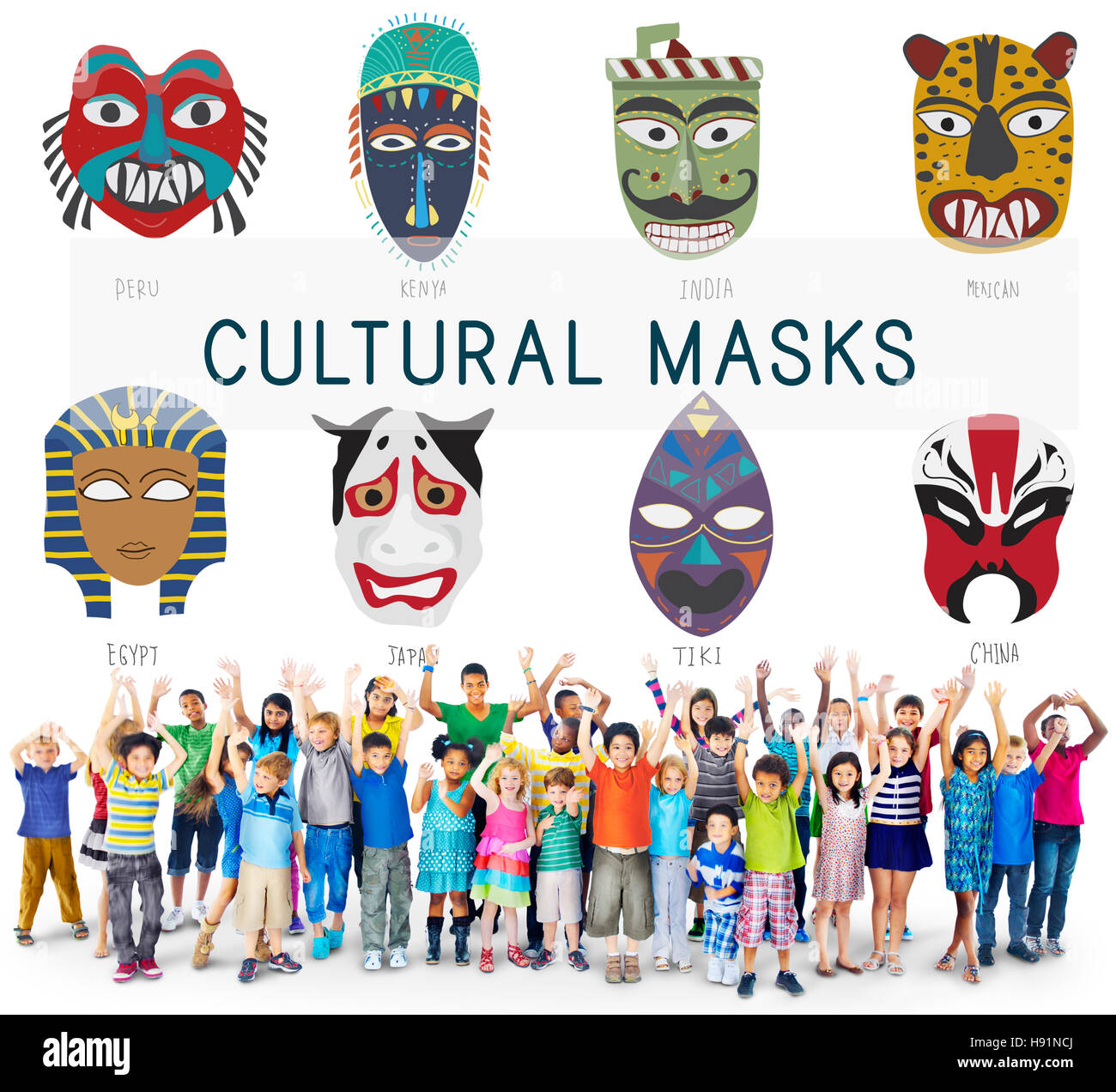 Cultural Traditional Masks Global Concept Stock Photo - Alamy