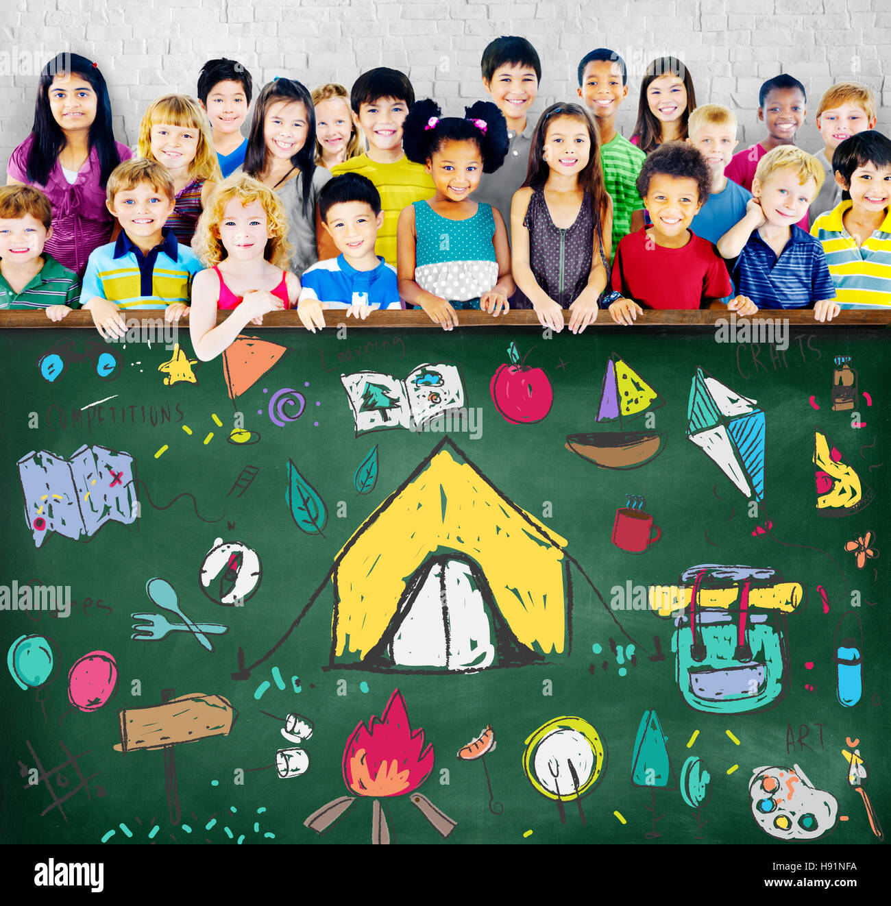 Summer Camp Learning Exploration Outdoors Concept Stock Photo - Alamy