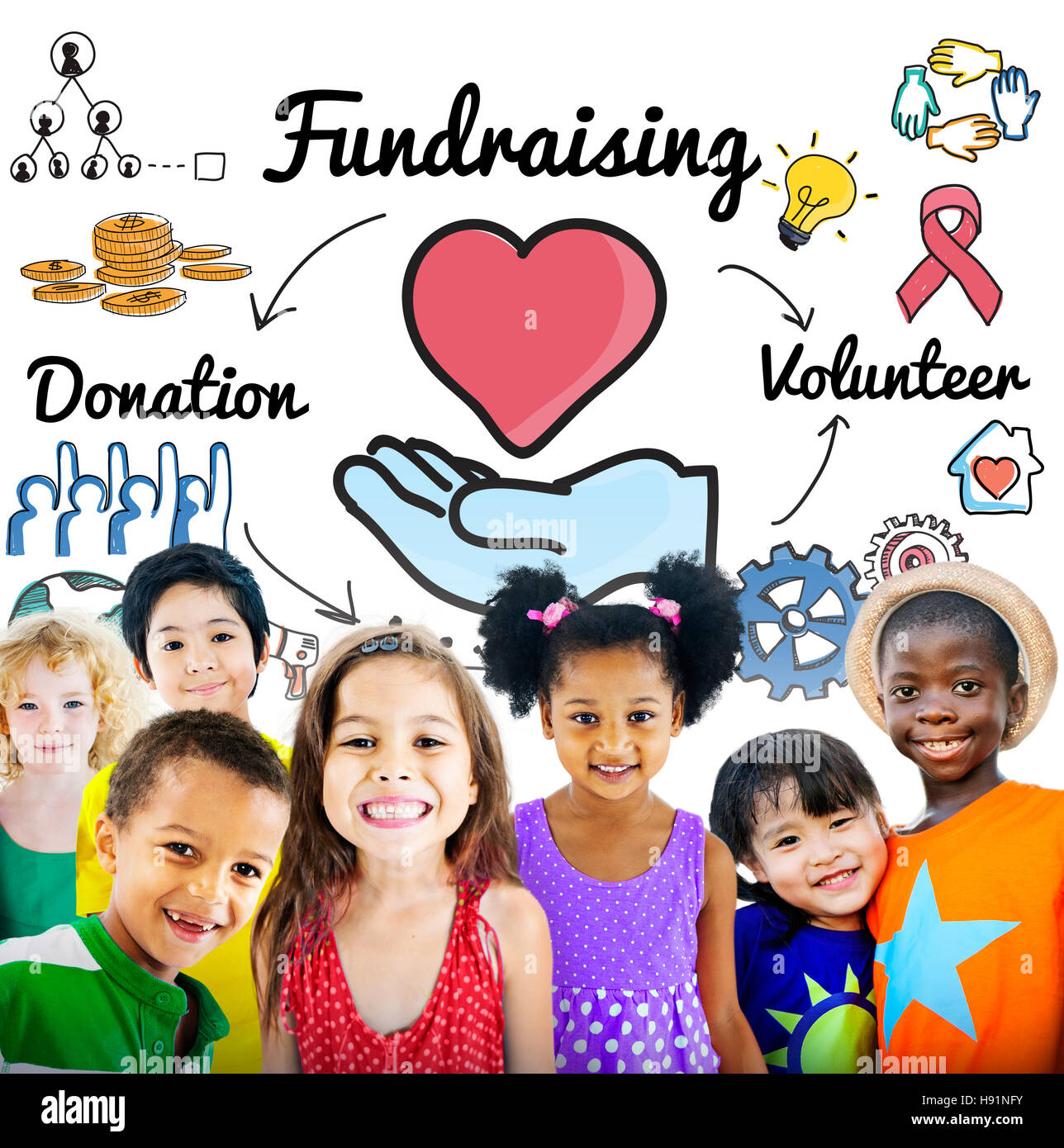 Fundraising Donation Heart Charity Welfare Concept Stock Photo - Alamy