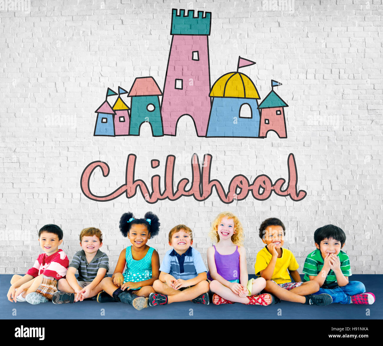 Childhood Children Palace Castle Graphic Concept Stock Photo - Alamy