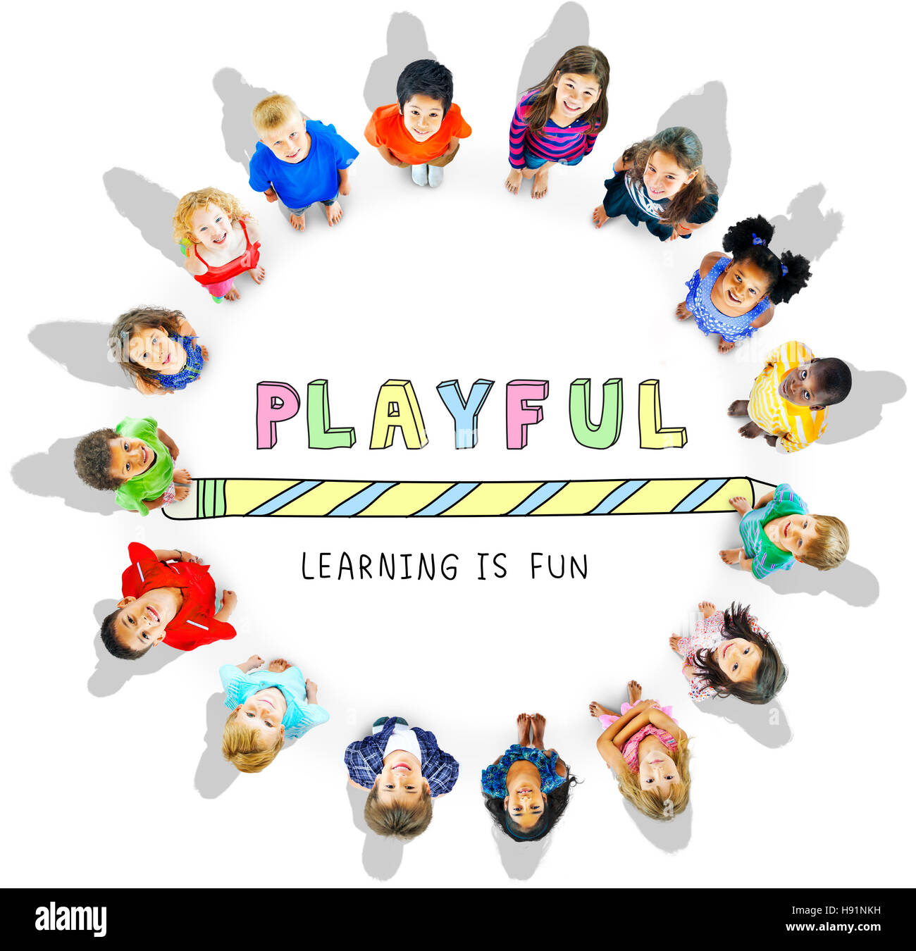 Education Learning Is Fun Children Graphic Concept Stock Photo - Alamy
