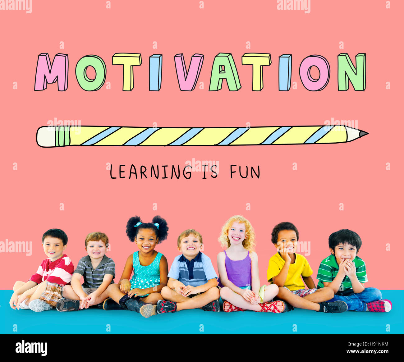 Education Learning Is Fun Children Graphic Concept Stock Photo - Alamy