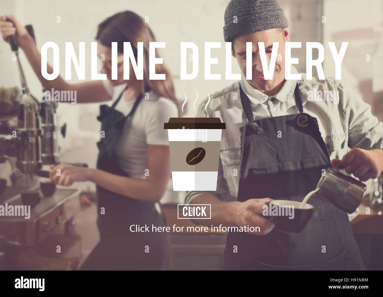 Menu Online Delivery Coffee Shop Concept Stock Photo - Alamy
