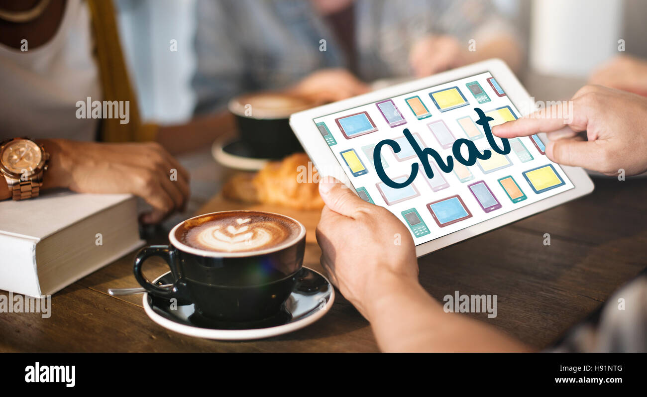 Chat Social Network Communication Share Concept Stock Photo - Alamy